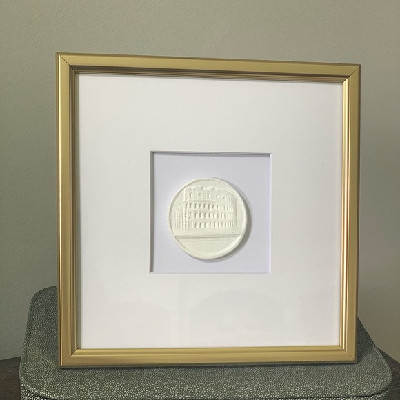 Art | 8x8 Gold Frame Intaglio Ceramic Colosseum | Poshmark